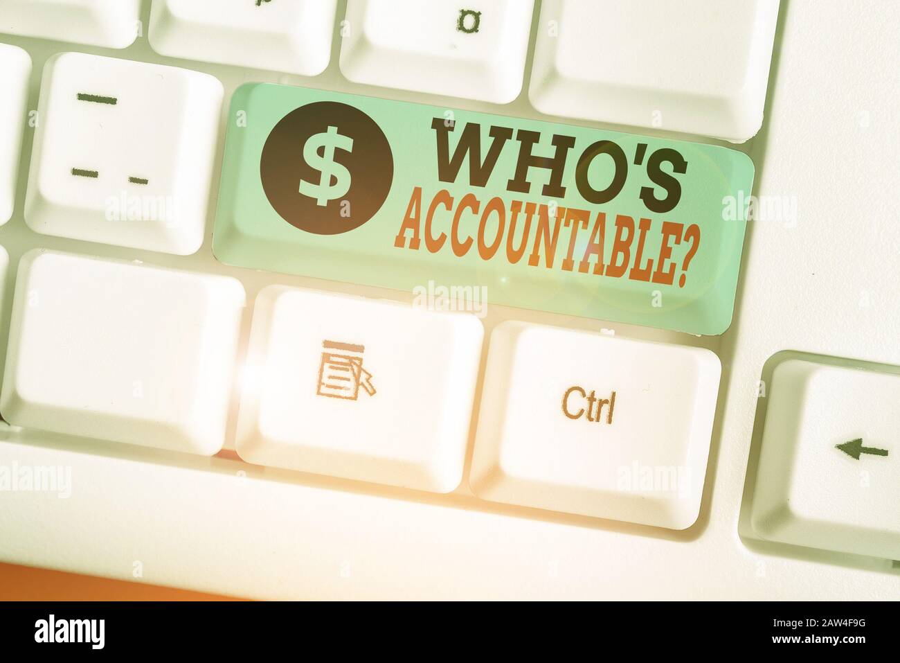 Writing note showing Who S Accountable. Business concept for answerable ...