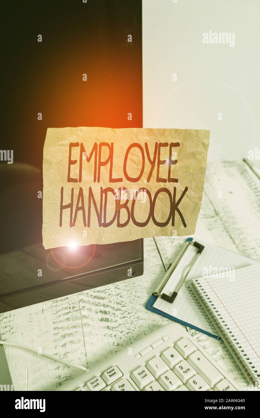 Conceptual hand writing showing Employee Handbook. Concept meaning ...