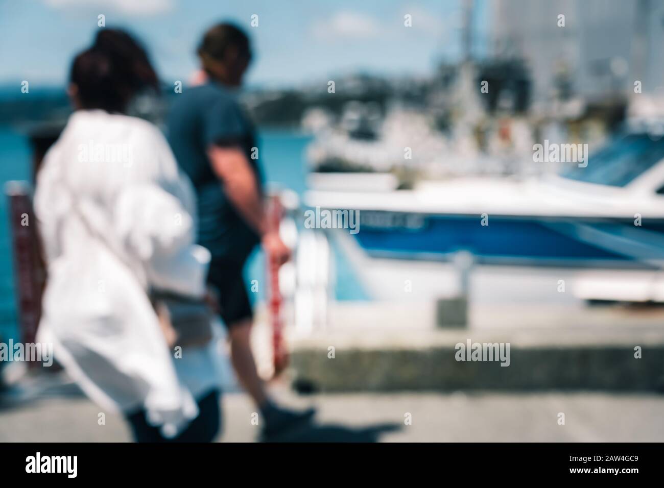Blur image of Wellington City waterfront view in the capital of New ...