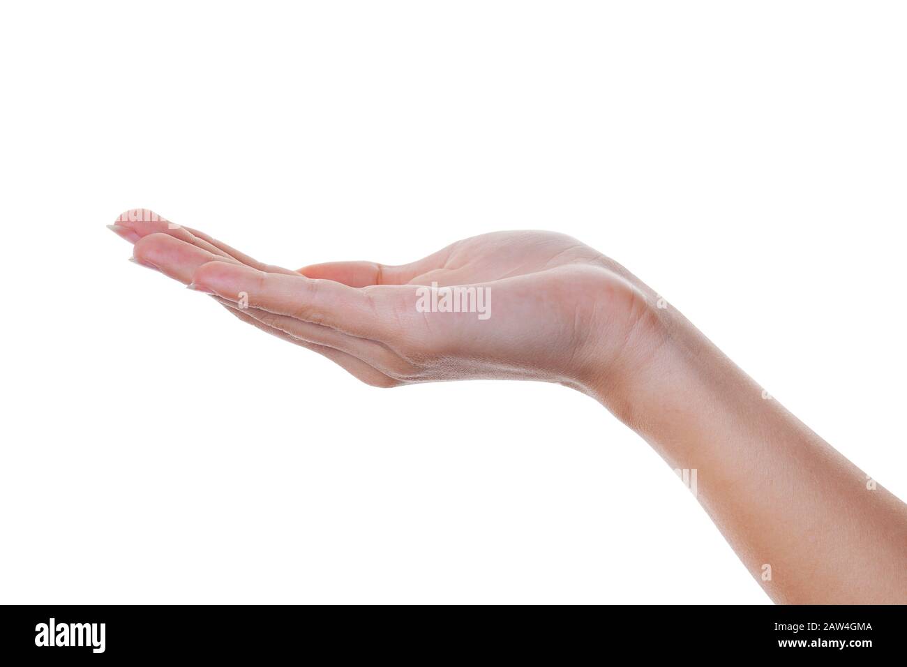 Open woman hand isolated on white background Stock Photo - Alamy