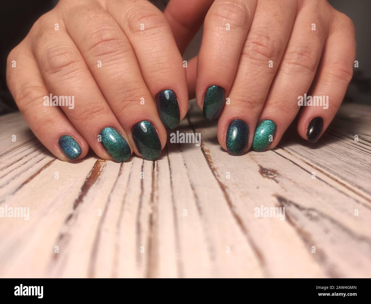 stylish manicure with a design Stock Photo - Alamy
