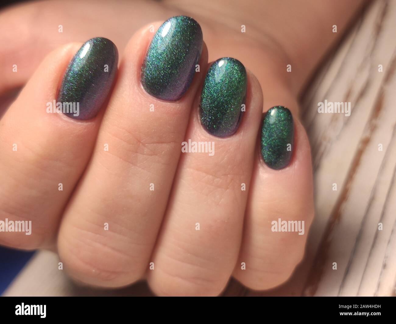 stylish manicure with a design Stock Photo - Alamy