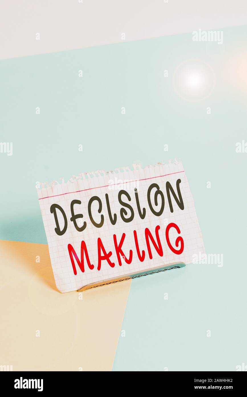 Text sign showing Decision Making. Business photo text process of ...