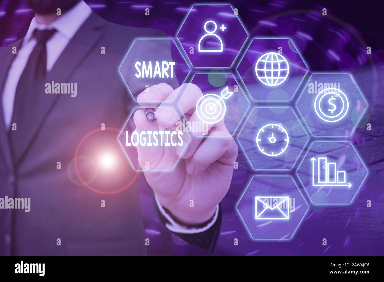 Handwriting text Smart Logistics. Conceptual photo integration of ...