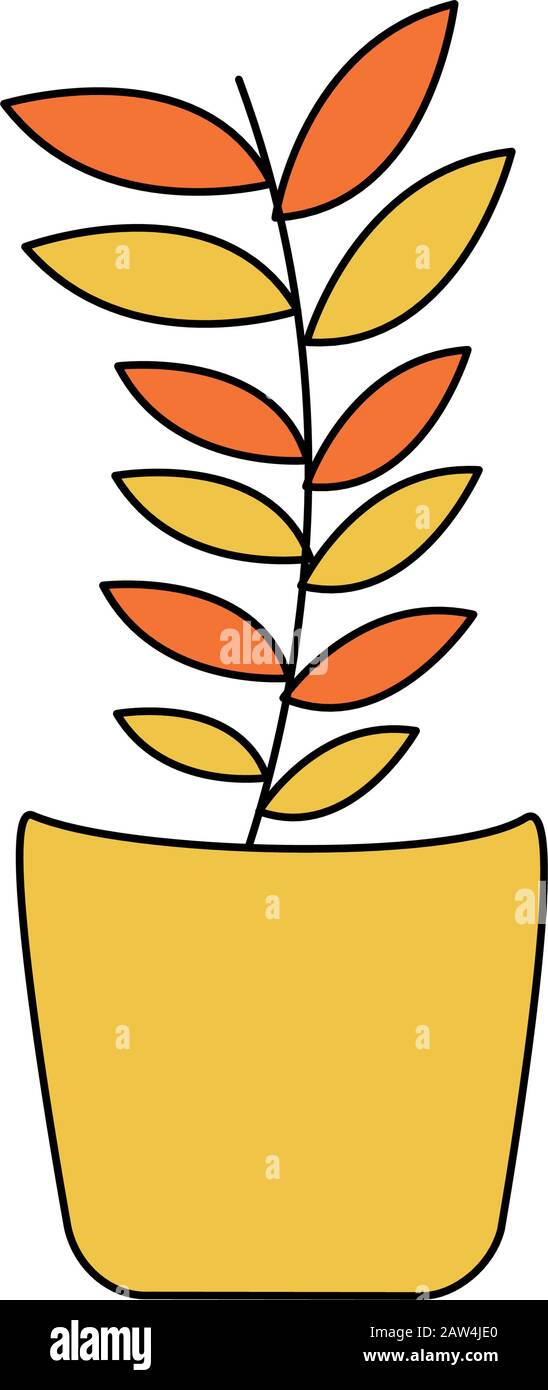 House Plant In Ceramic Pot Stock Vector Image And Art Alamy