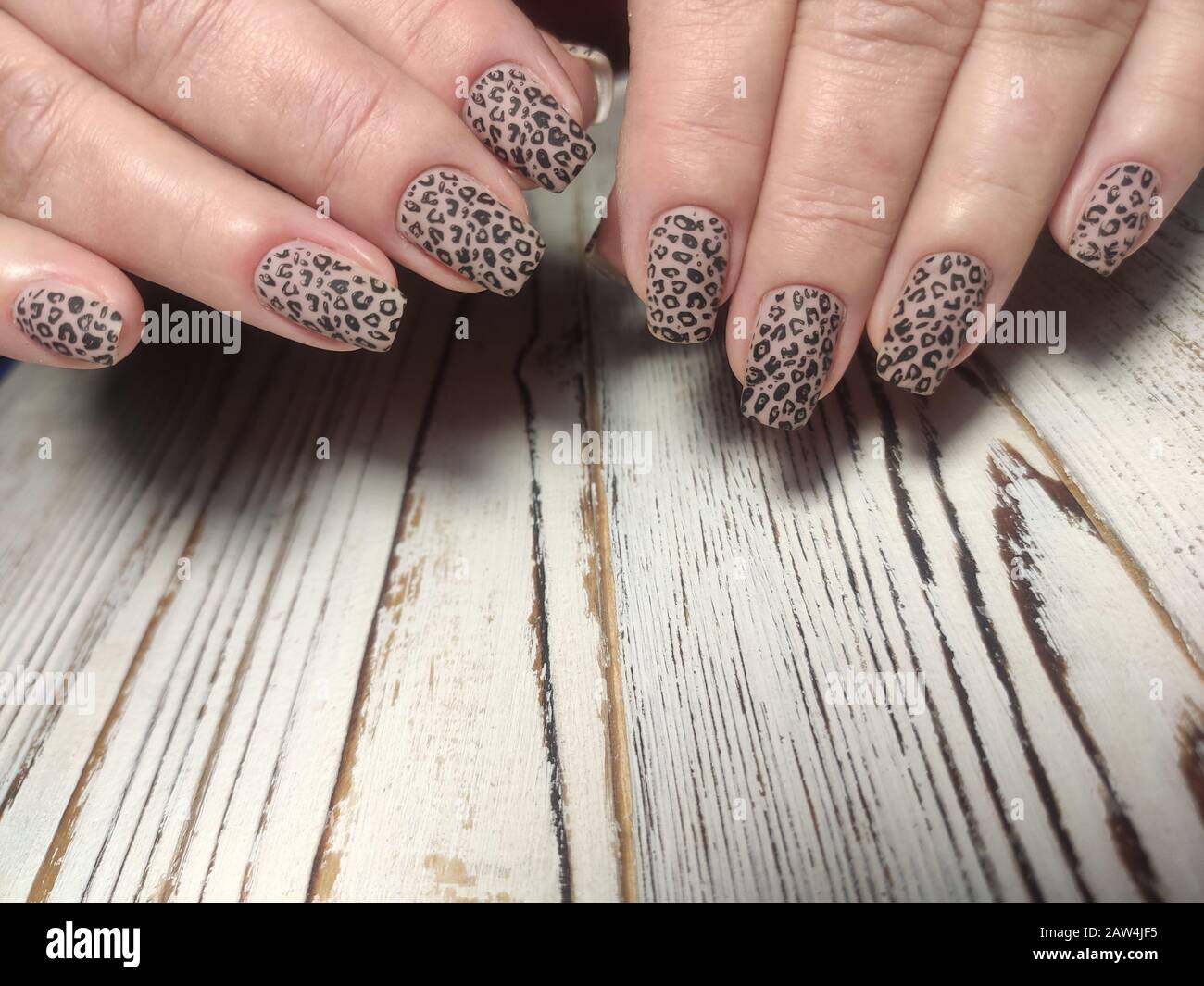stylish manicure with a design Stock Photo - Alamy