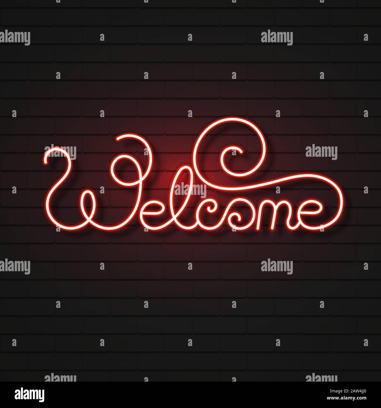 Street Sign With The Inscription Welcome, Neon Symbol. Vector ...