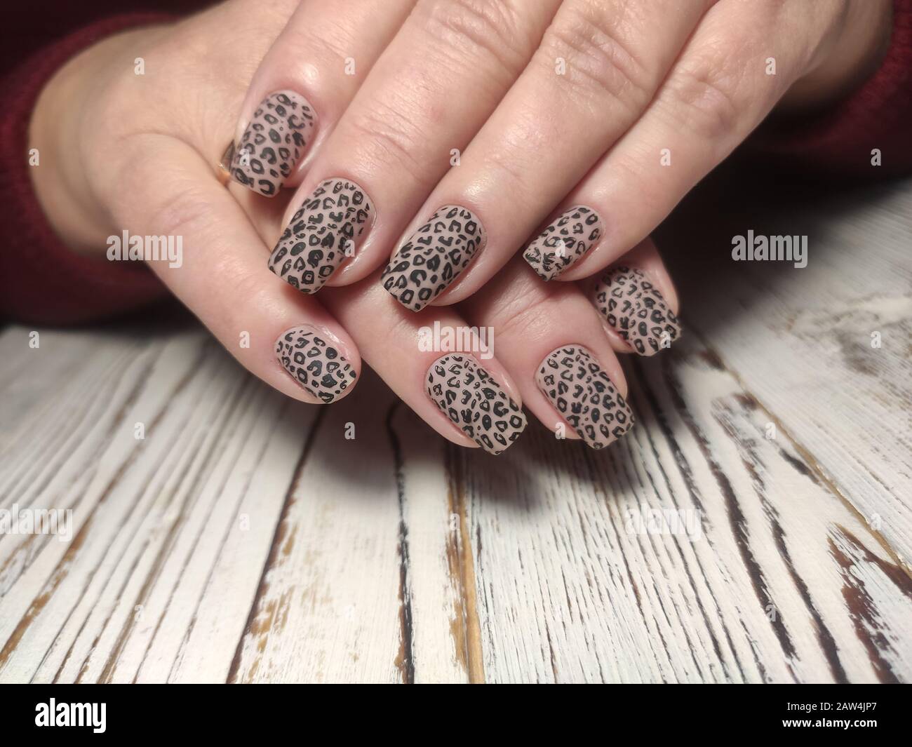 stylish manicure with a design Stock Photo - Alamy
