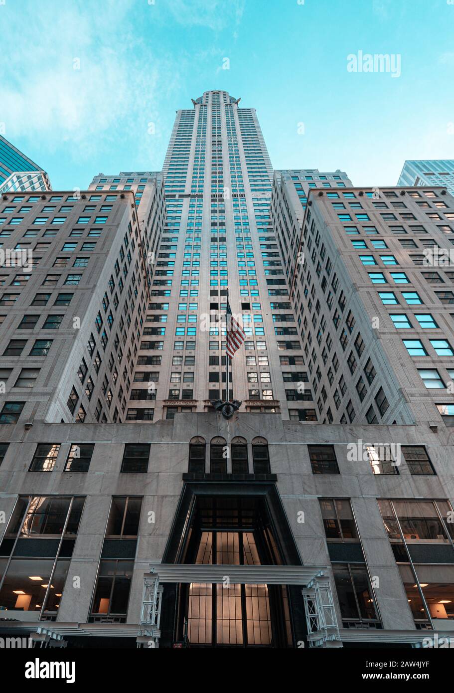 Bottom view of Chrysler building in New York Stock Photo - Alamy