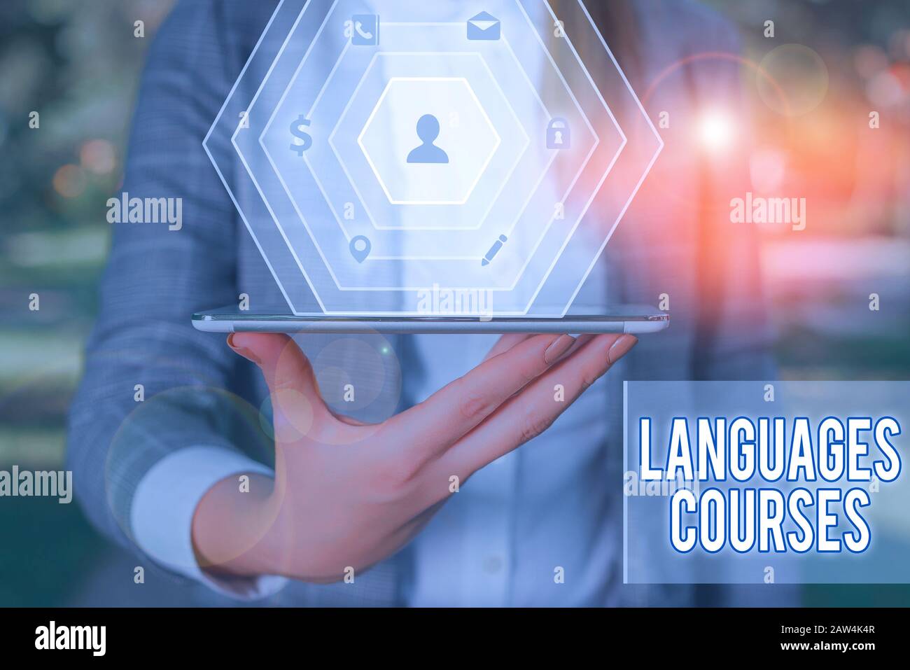 Writing note showing Languages Courses. Business concept for set of ...