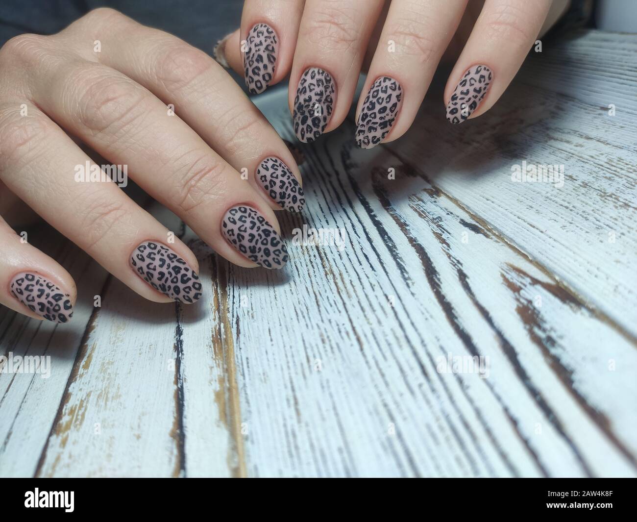 stylish manicure with a design Stock Photo - Alamy
