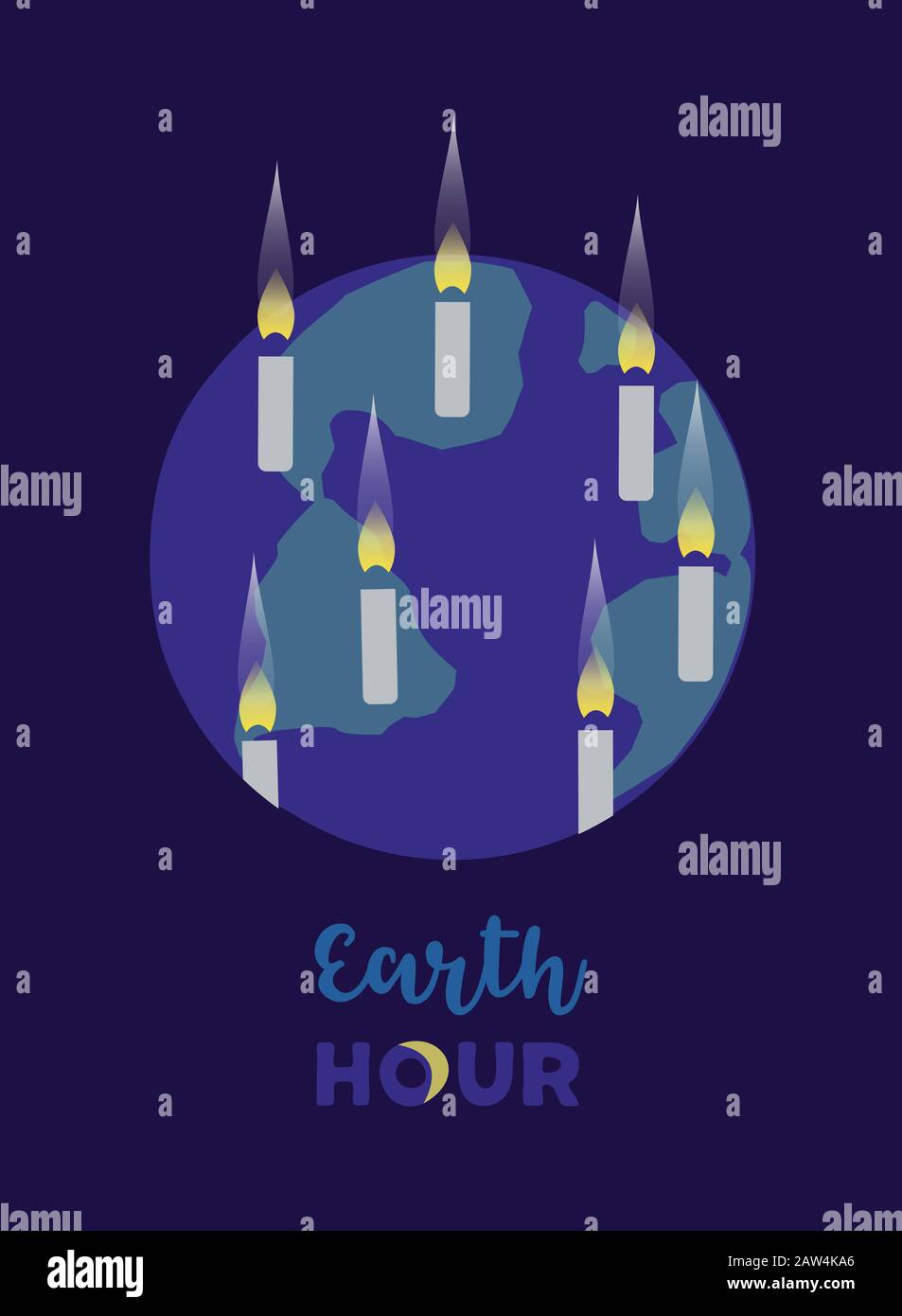 Earth hour day flat color vector illustration Stock Vector Image & Art ...