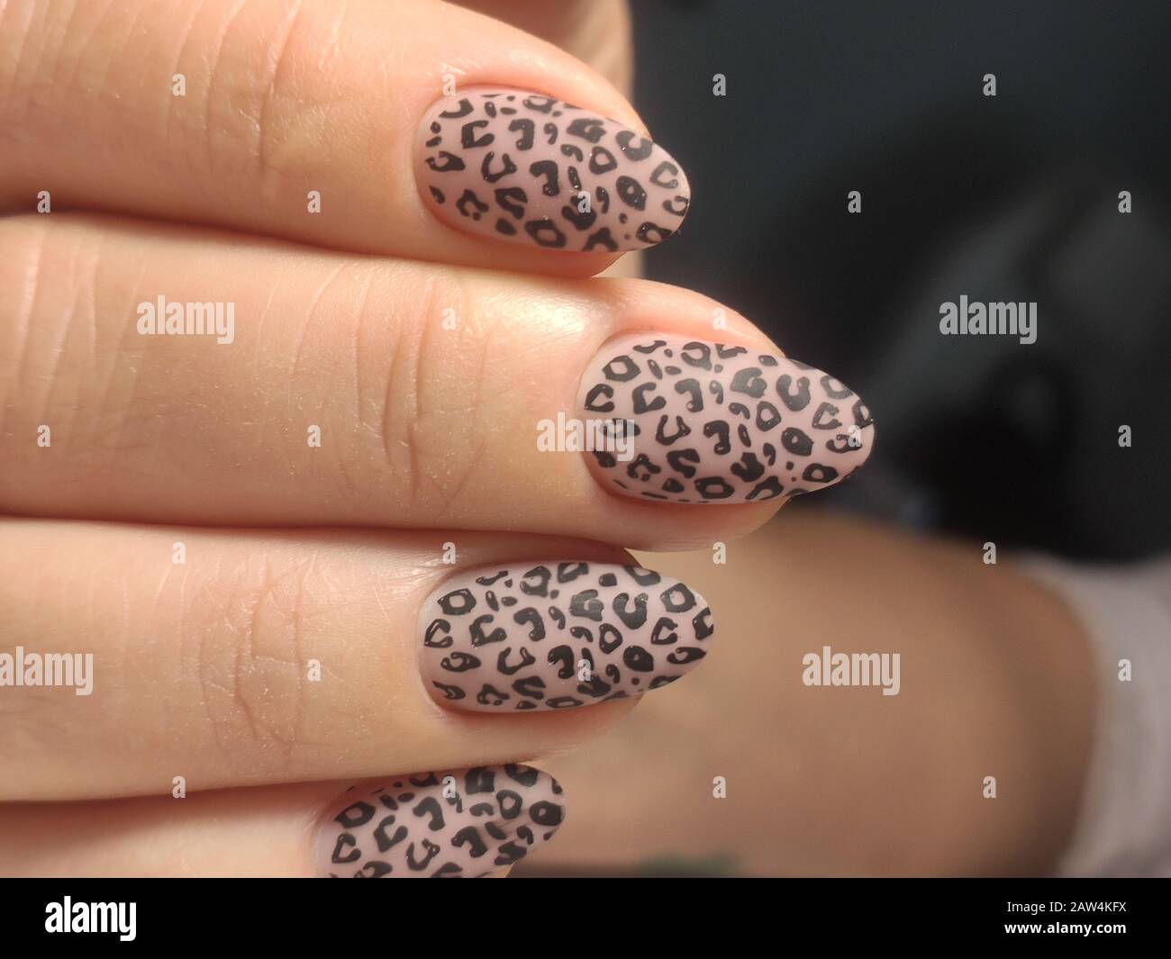 stylish manicure with a design Stock Photo - Alamy
