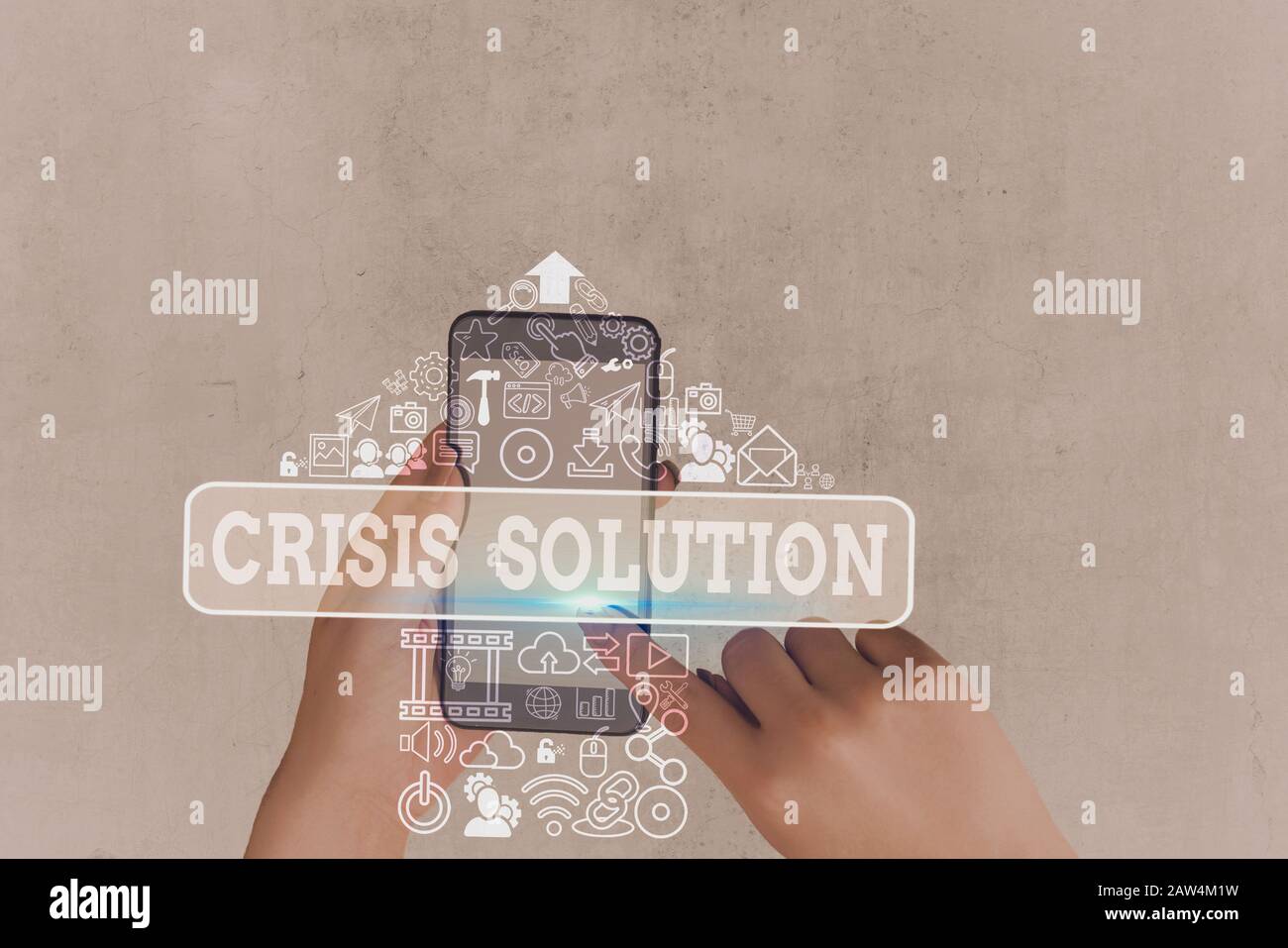 Writing note showing Crisis Solution. Business concept for process by ...