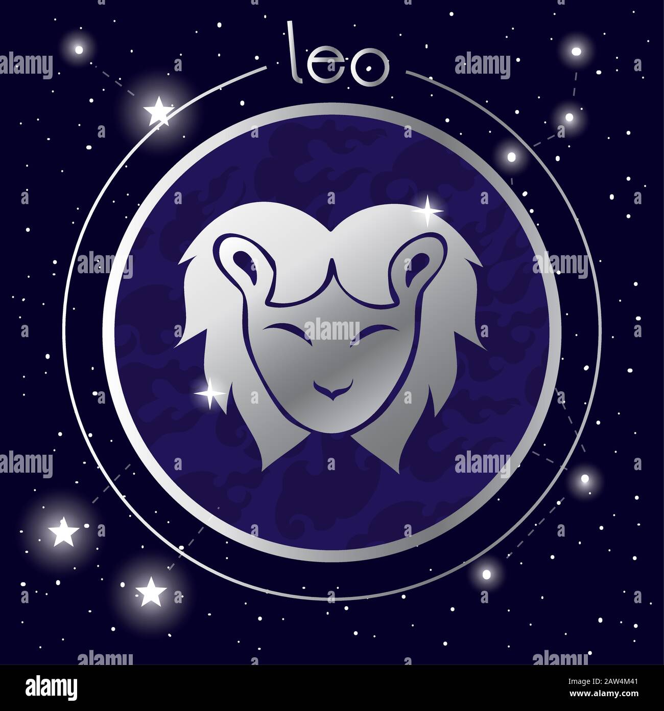 leo zodiac sign silver seal Stock Vector Image & Art - Alamy