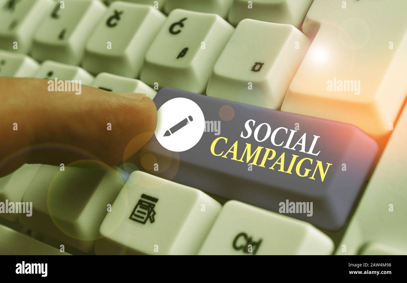 Conceptual hand writing showing Social Campaign. Concept meaning use ...