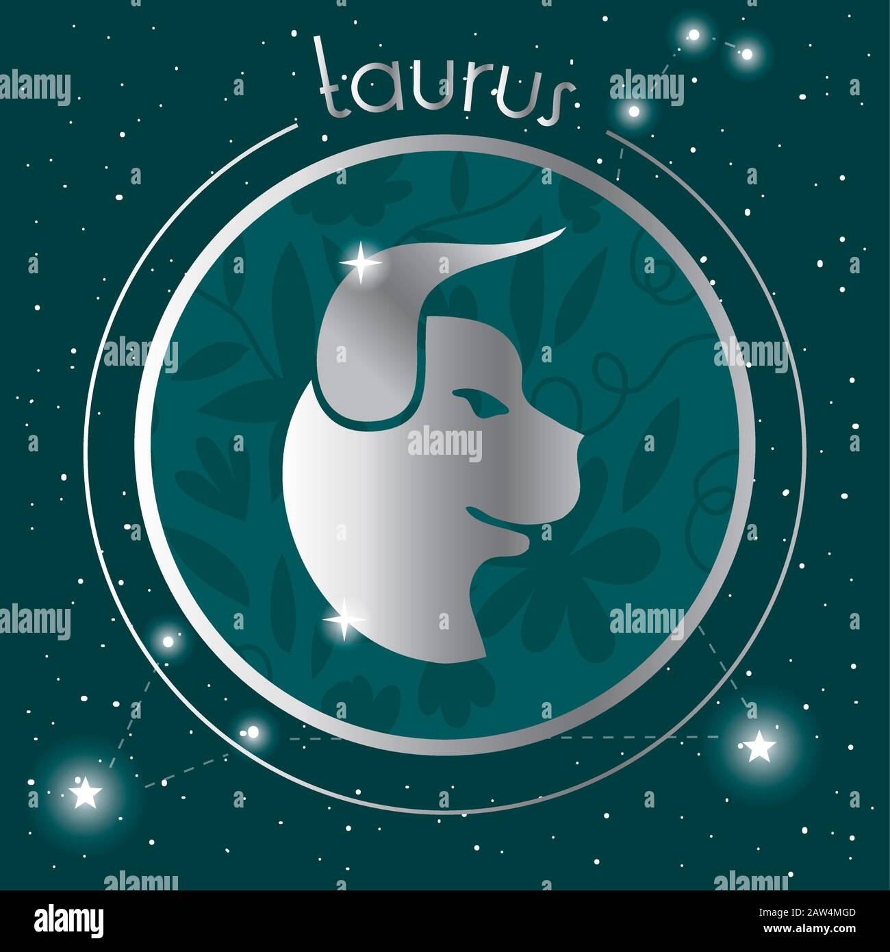 taurus zodiac sign silver seal Stock Vector Image & Art - Alamy