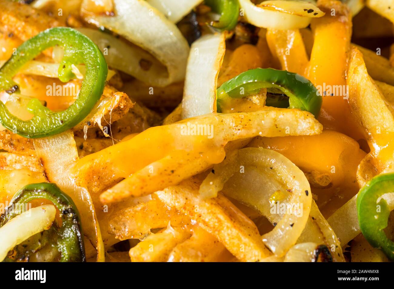 Homemade Philadelphia Spanish Fries with Onion and Jalapenos Stock ...