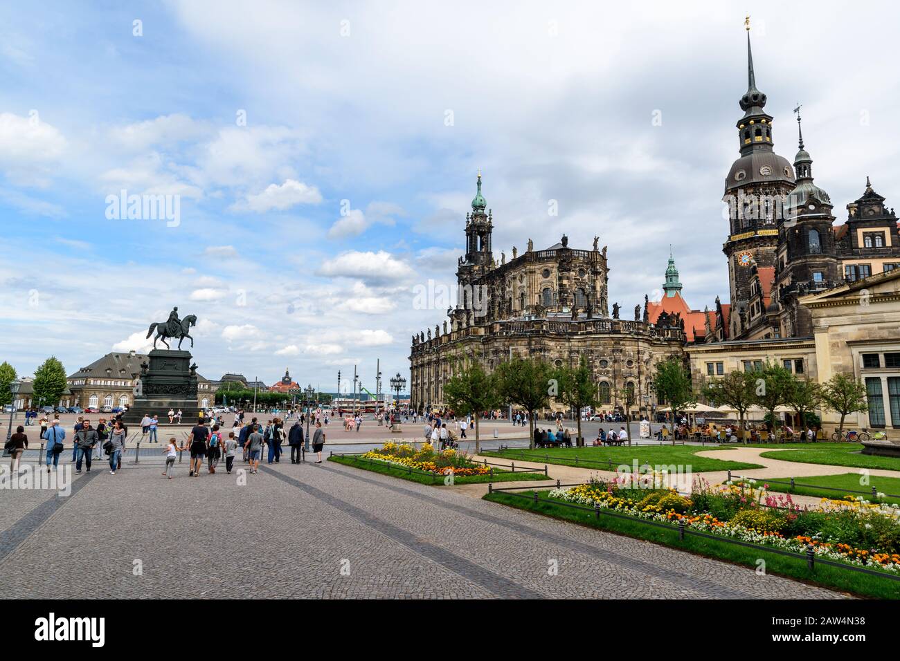 Different tourist visiting the German city Dresden with the the classic ...