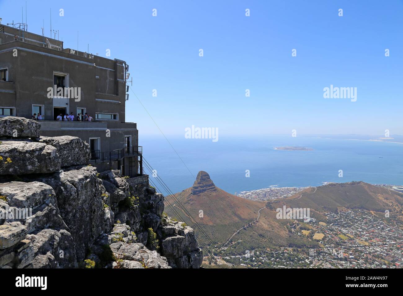 Cableway Station, Lion's head and Signal Hill beyond, Table Mountain ...