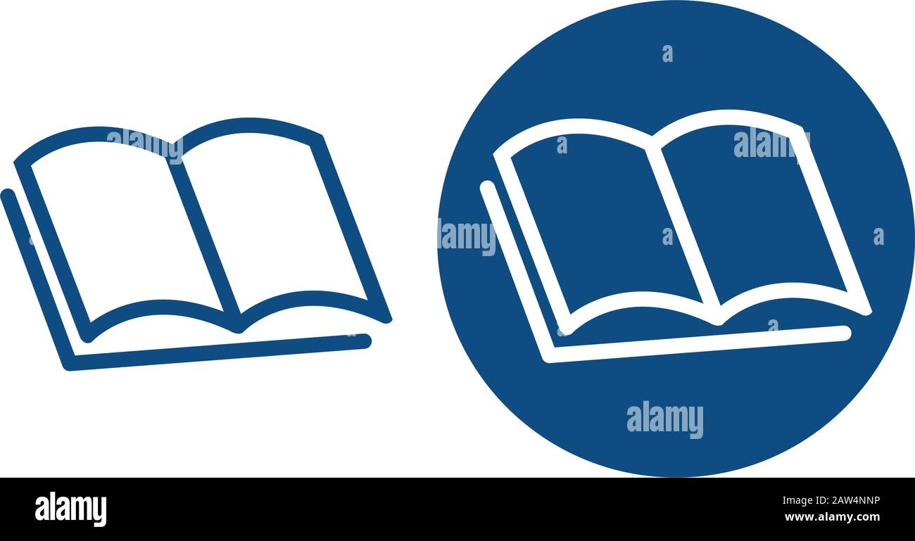 An open book to read. Symbol of knowledge, literature and library. Two ...