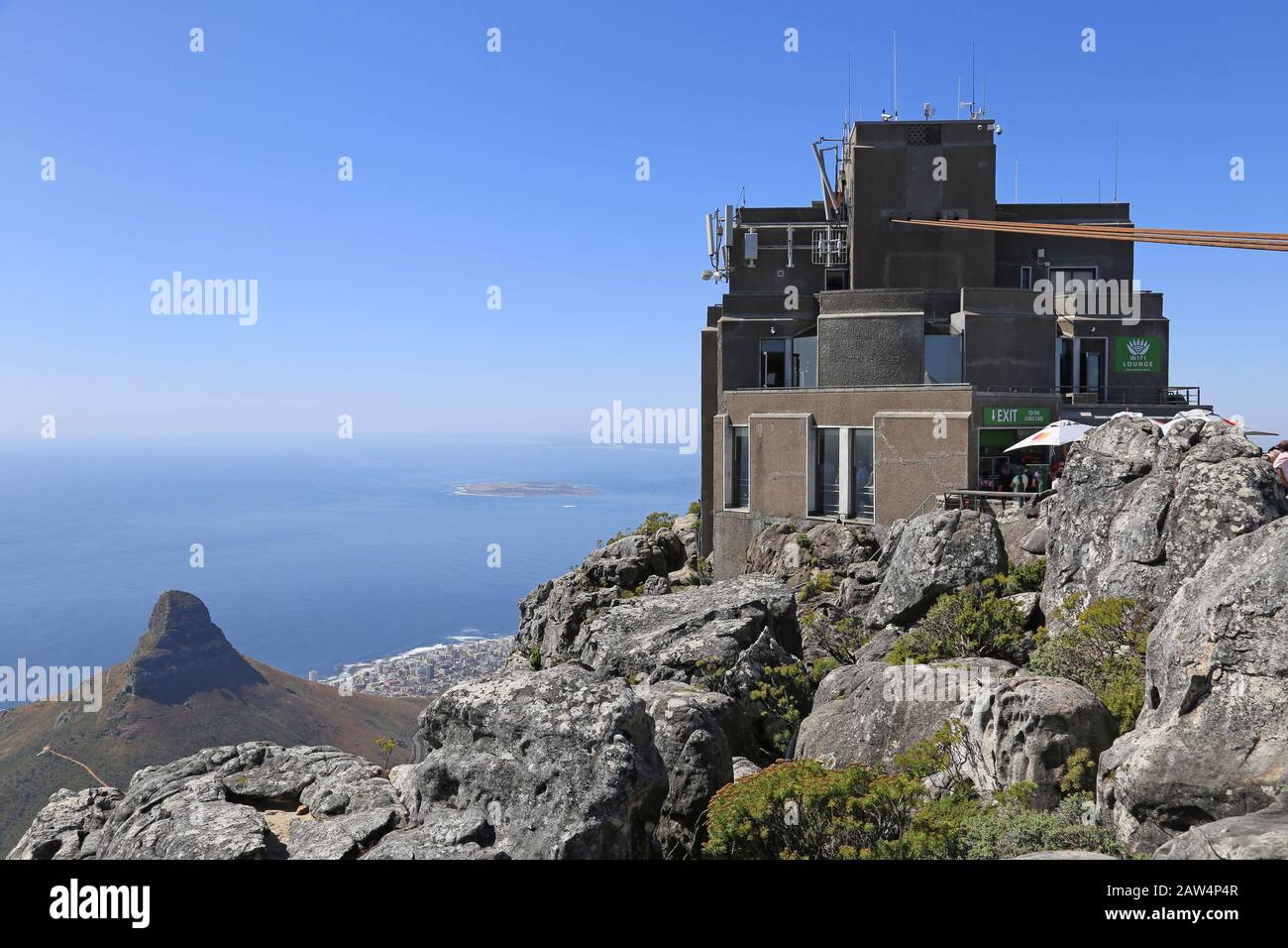 Aerial Cableway Station, Lion's Head beyond, Table Mountain National ...