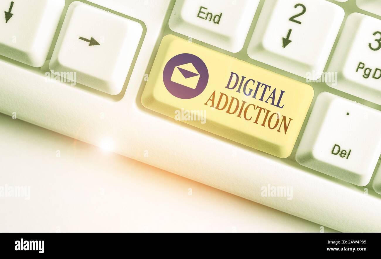 Text sign showing Digital Addiction. Business photo text disorder that ...