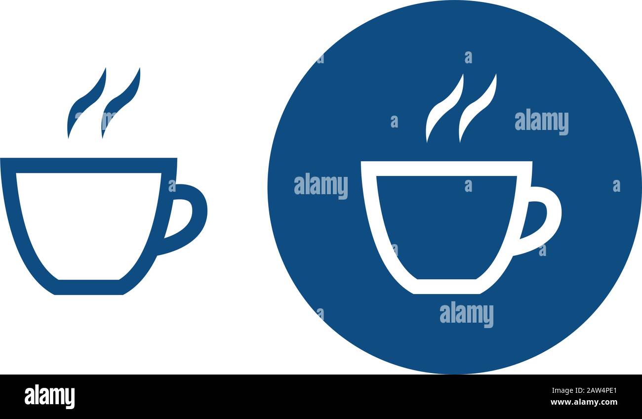A cup of hot drink. Tea or coffee. Lunch break symbol. Two options ...