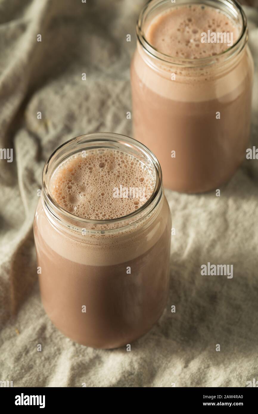 Homemade New England Chocolate Milk Shake in a Glass Stock Photo - Alamy