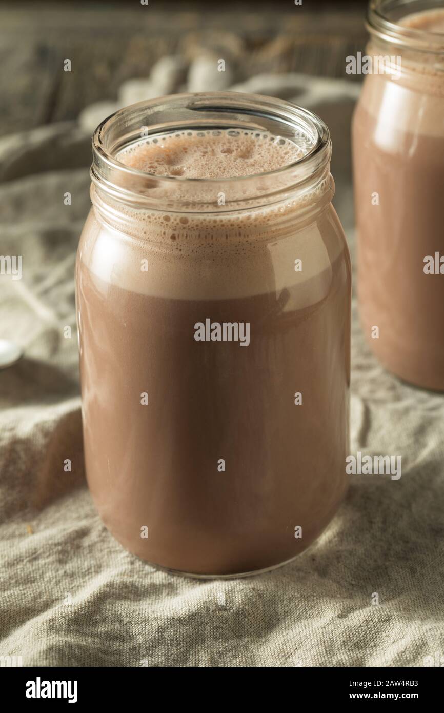 Homemade New England Chocolate Milk Shake in a Glass Stock Photo - Alamy