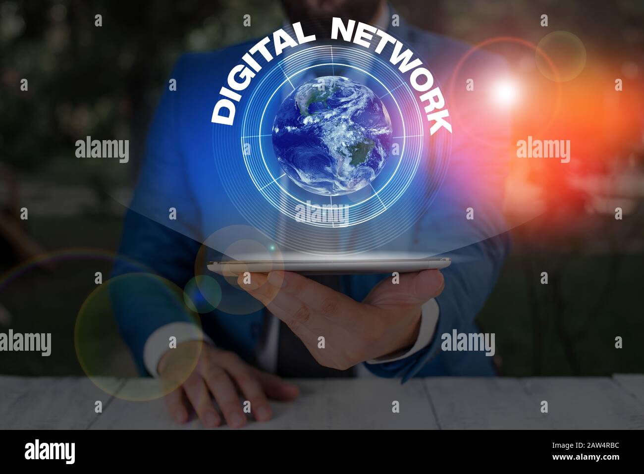 Writing note showing Digital Network. Business concept for network ...
