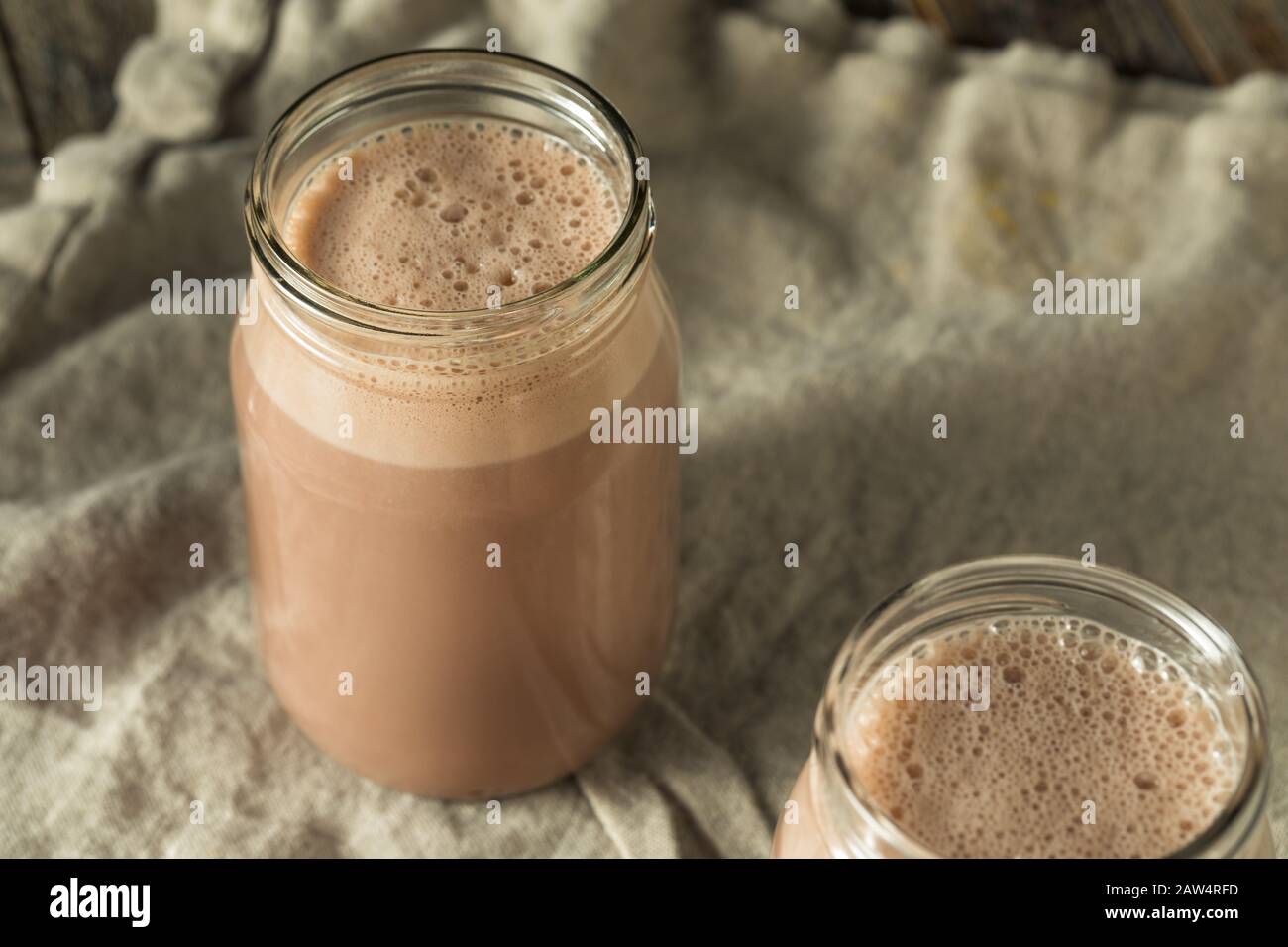 Homemade New England Chocolate Milk Shake in a Glass Stock Photo - Alamy