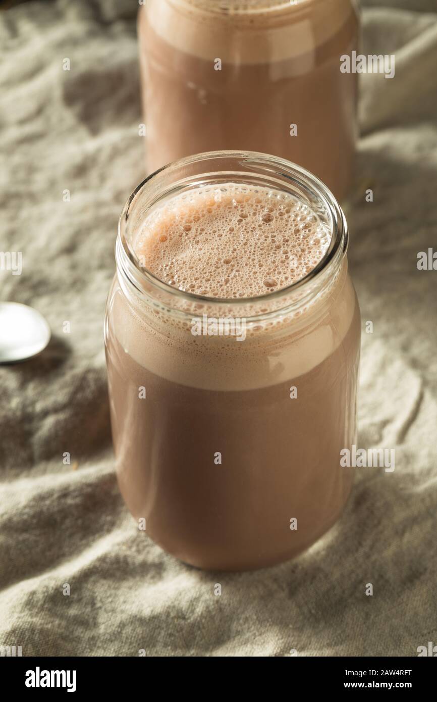 Homemade New England Chocolate Milk Shake in a Glass Stock Photo - Alamy