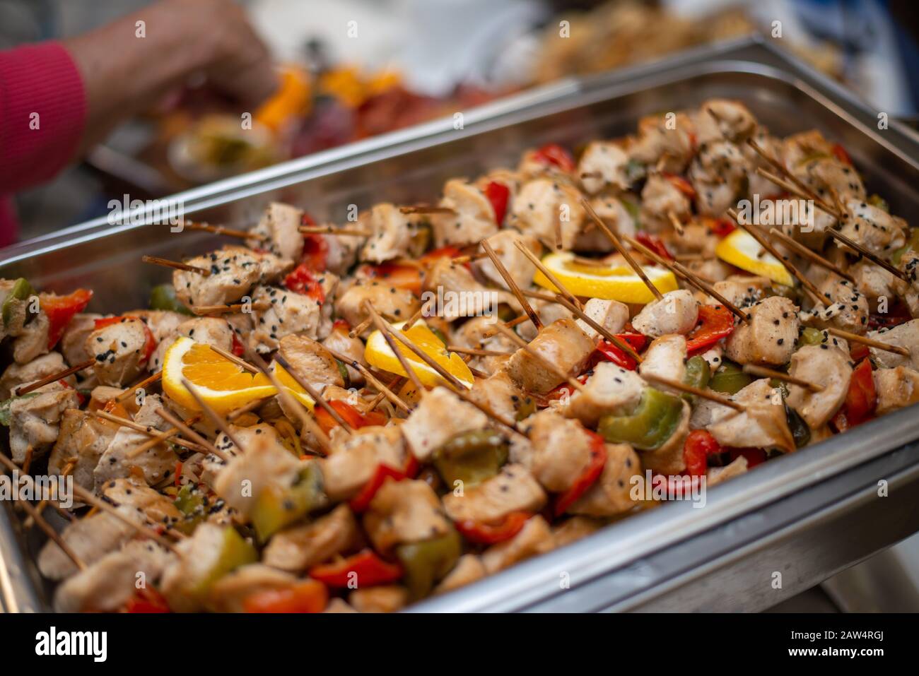 Appetizers and finger food. Sample of catered food Stock Photo - Alamy