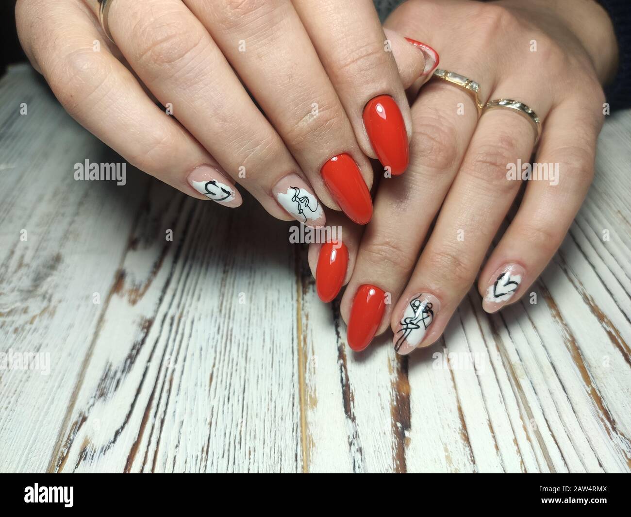 Youth manicure design best nails, collage Stock Photo - Alamy