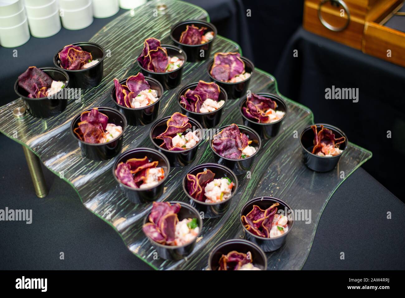 Appetizers and finger food. Sample of catered food Stock Photo - Alamy