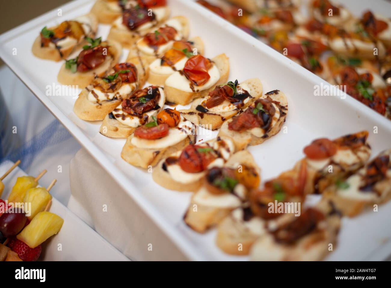 Appetizers and finger food. Sample of catered food Stock Photo - Alamy