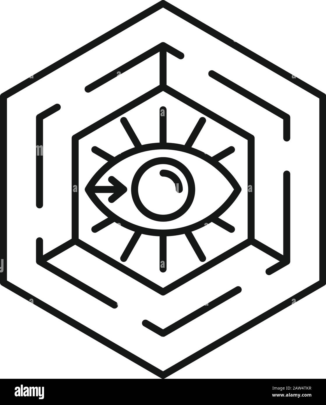 Hexagon eye alchemy icon. Outline hexagon eye alchemy vector icon for ...
