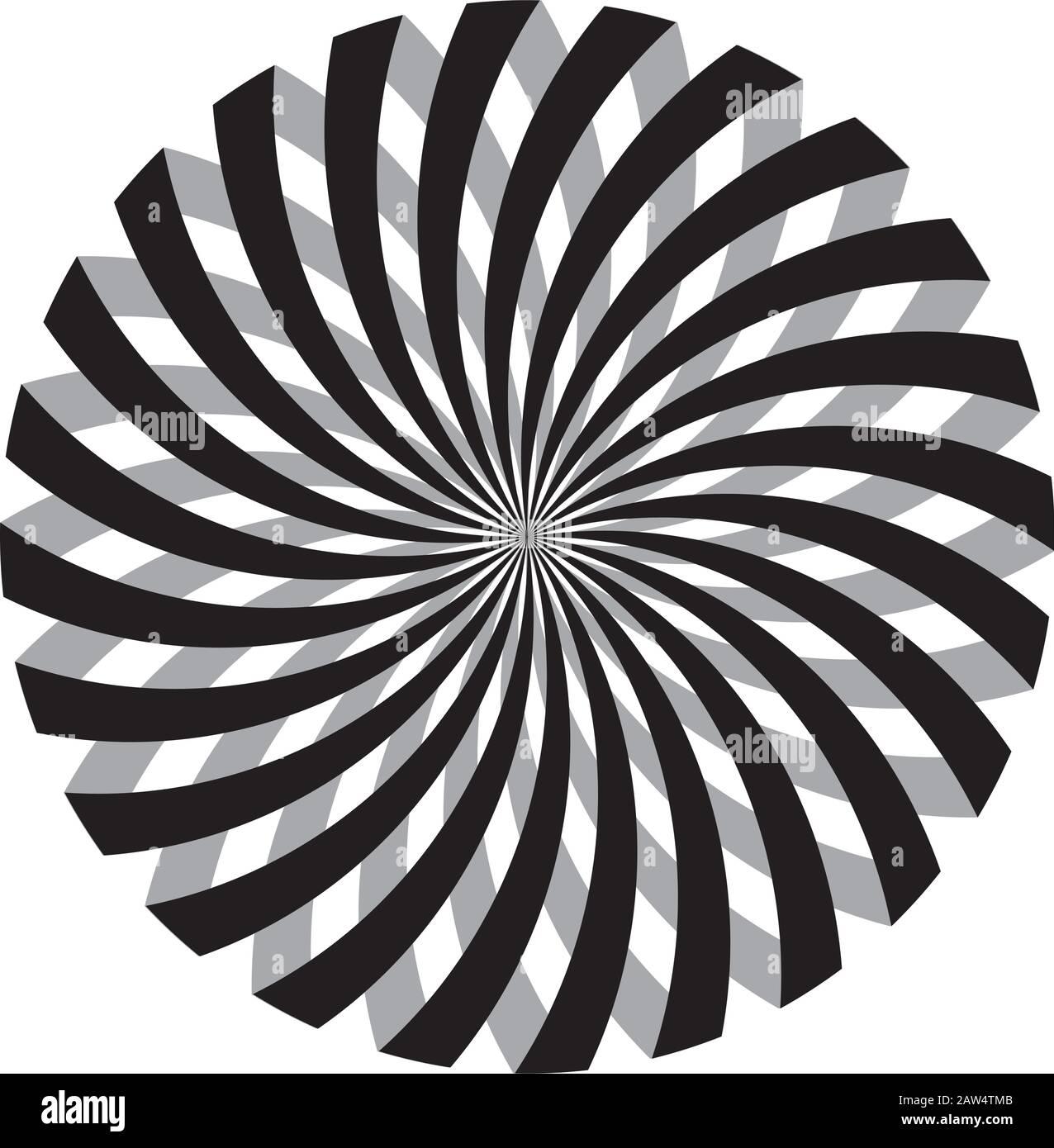 Optical Art two tone blacl and grey spiral pattern background Stock ...