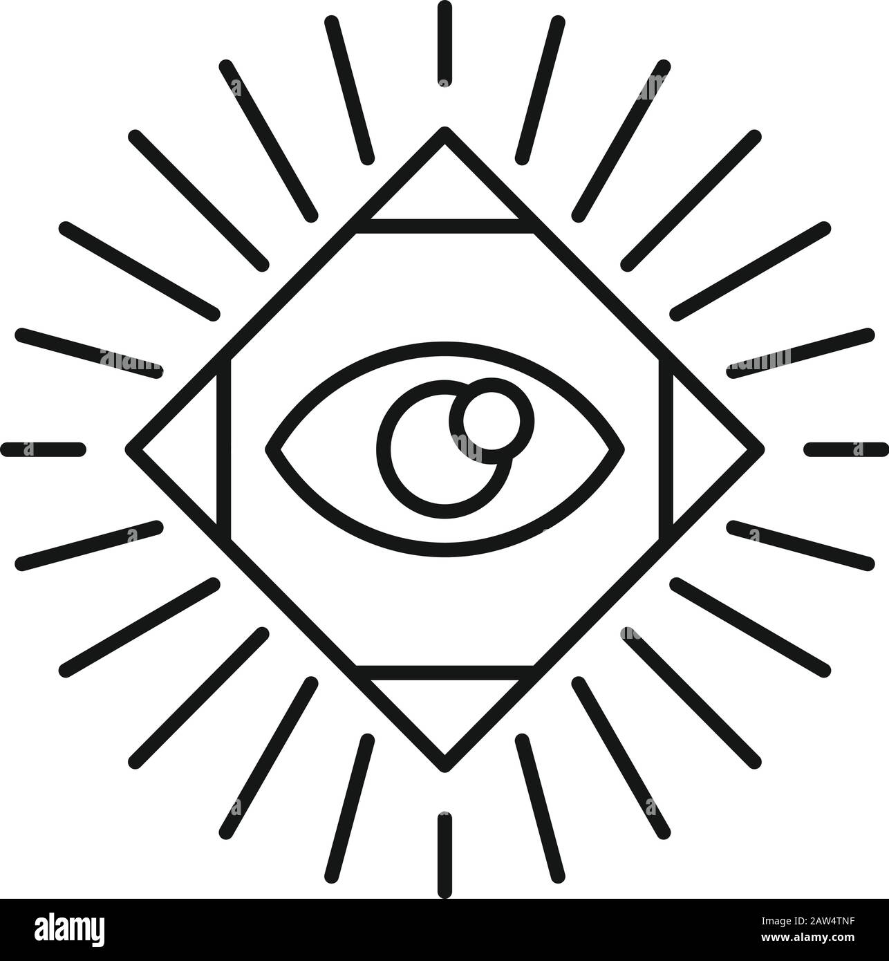 Magic eye square icon. Outline magic eye square vector icon for web ...