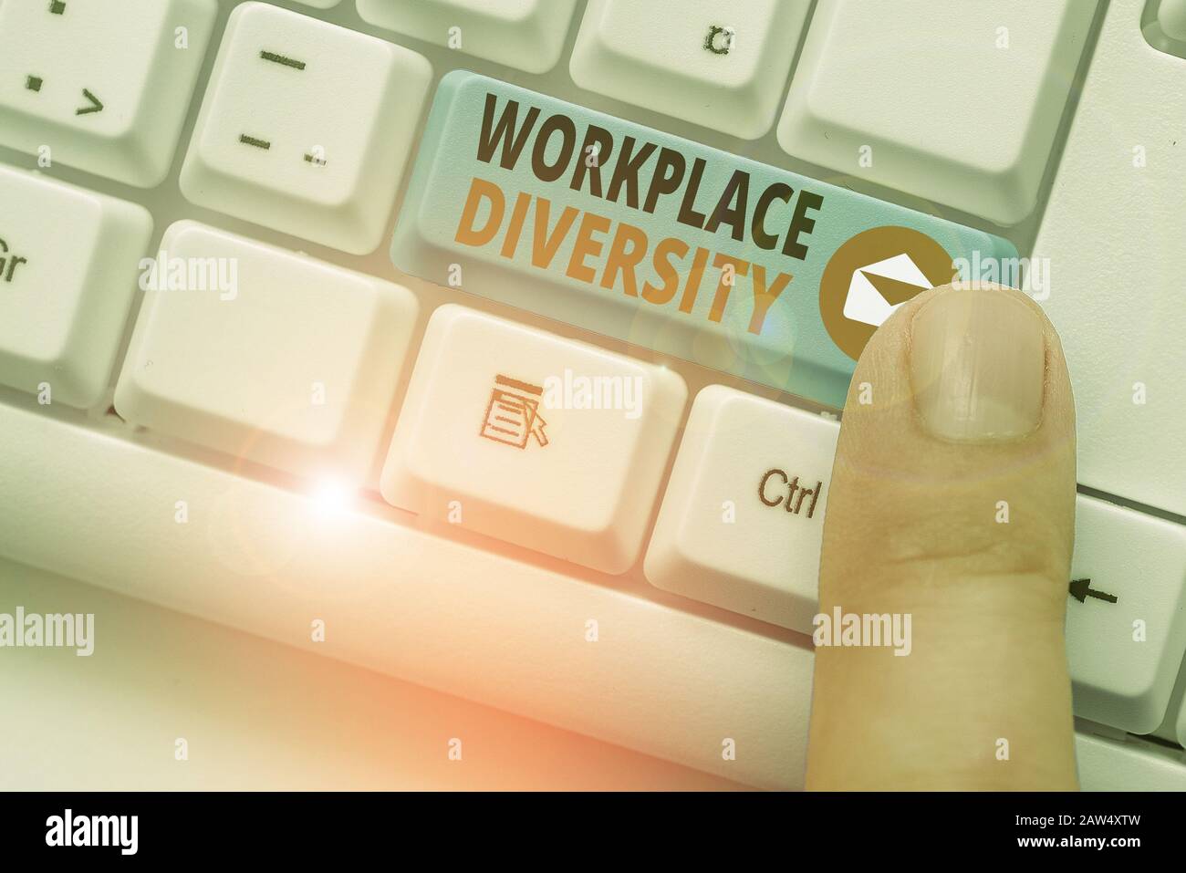 Writing note showing Workplace Diversity. Business concept for ...
