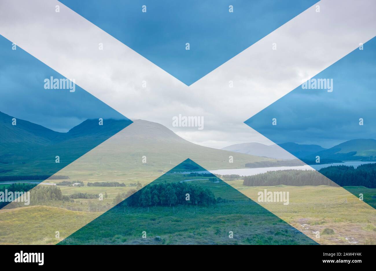 Scotland, UK as travel destination concept. Wild beautiful green lush ...