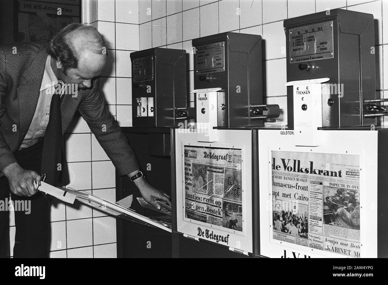 Newspaper Vending machines located at railway stations (Oudenbosch, NB ...