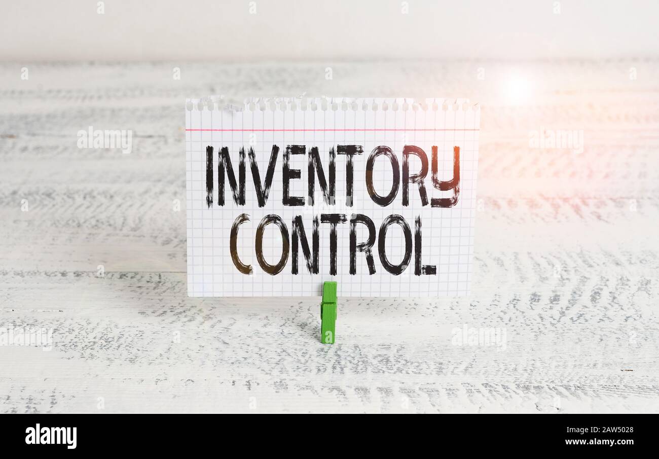 Writing note showing Inventory Control. Business concept for regulating ...