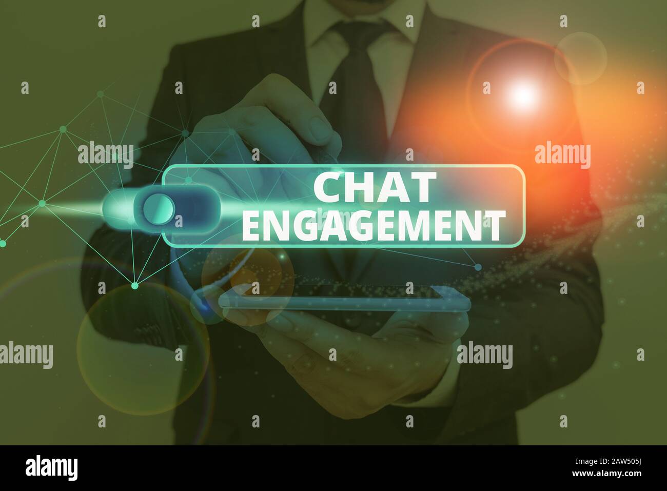 Text sign showing Chat Engagement. Business photo showcasing customer ...