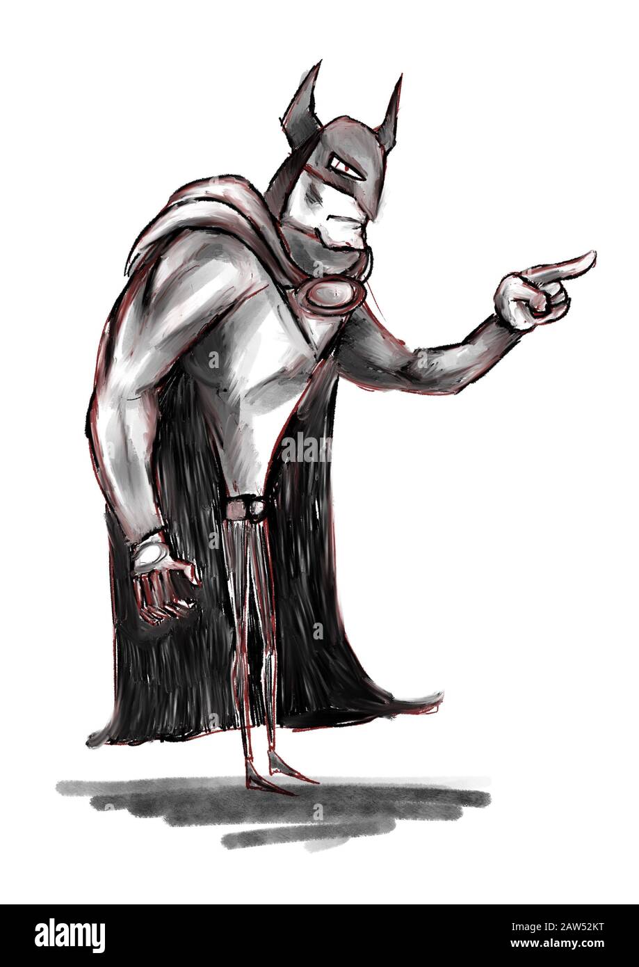 a pointing superhero Stock Photo - Alamy