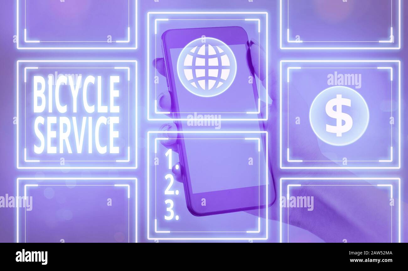 Word writing text Bicycle Service. Business photo showcasing offering ...