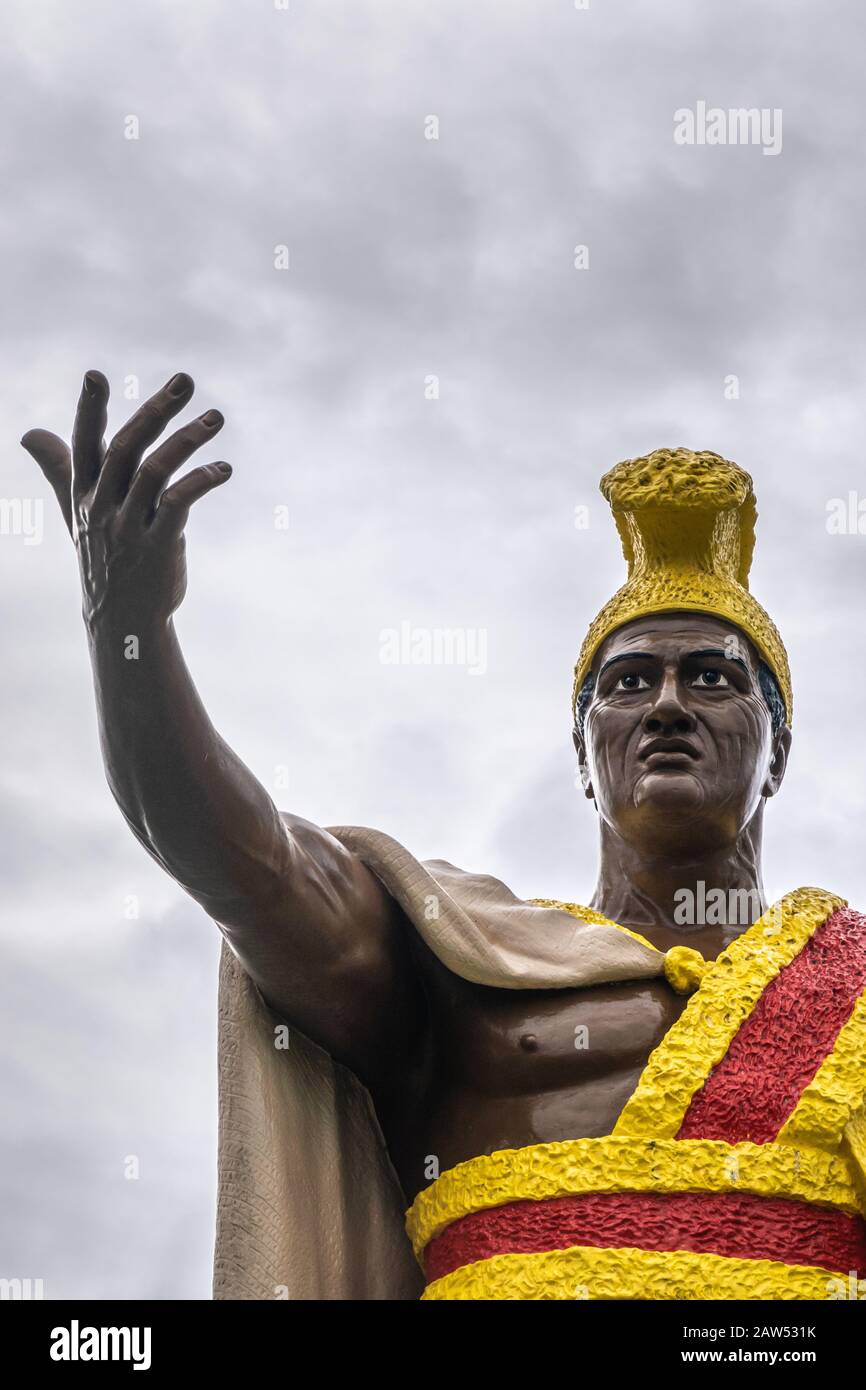 Kapaau, Hawaii, USA. - January 15, 2020: Closeup of head and stretched ...