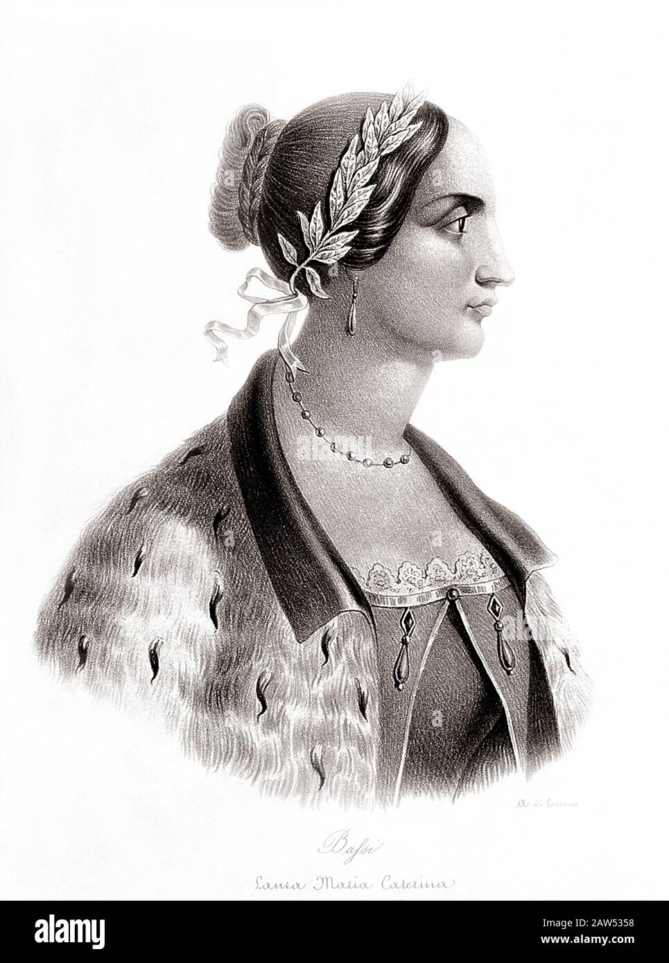 1792 ca , BOLOGNA , ITALY : Portrait of italian woman physicist ...