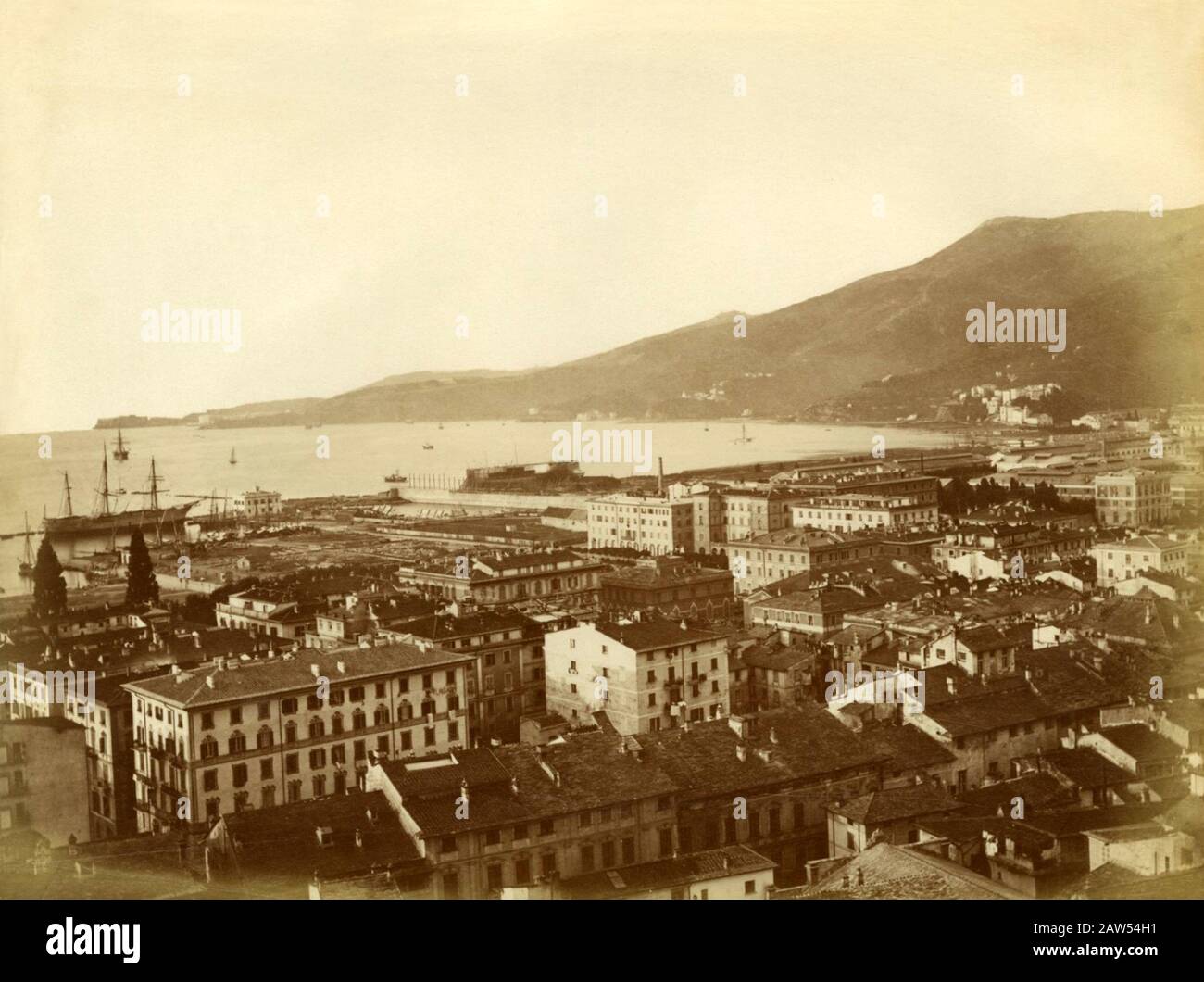 1880 ca, PALERMO, ITALY : The harbor - PORTO - SICILIA - SICILY ...